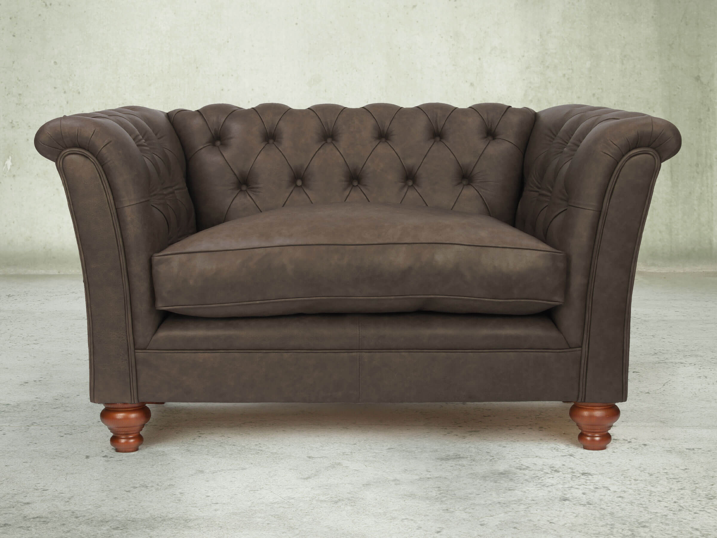 Darcy Chesterfield Snuggler In Pewter Ol' School Leather