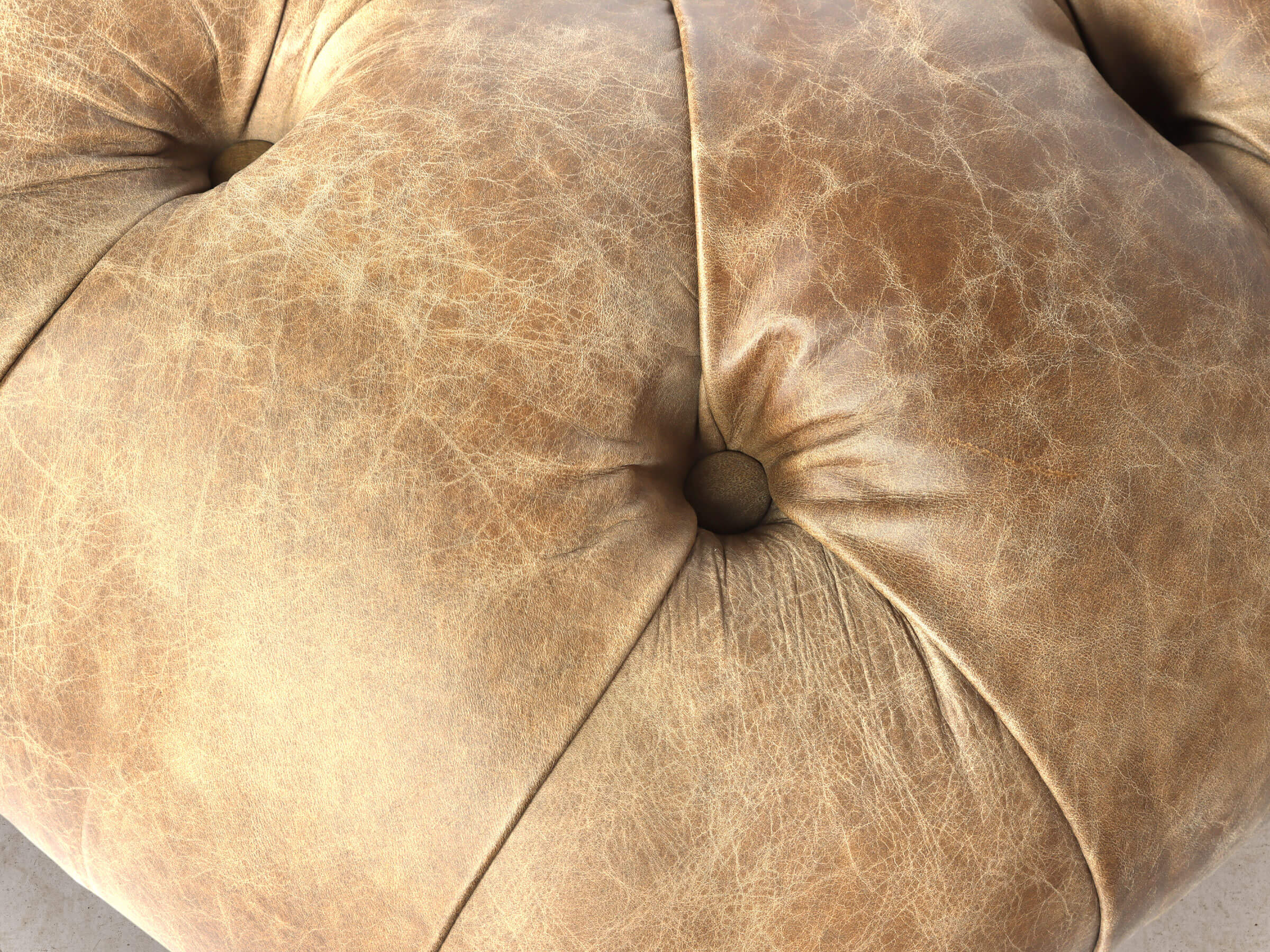 Hector 4 Seat Chesterfield Sofa In Tan Vintage Leather