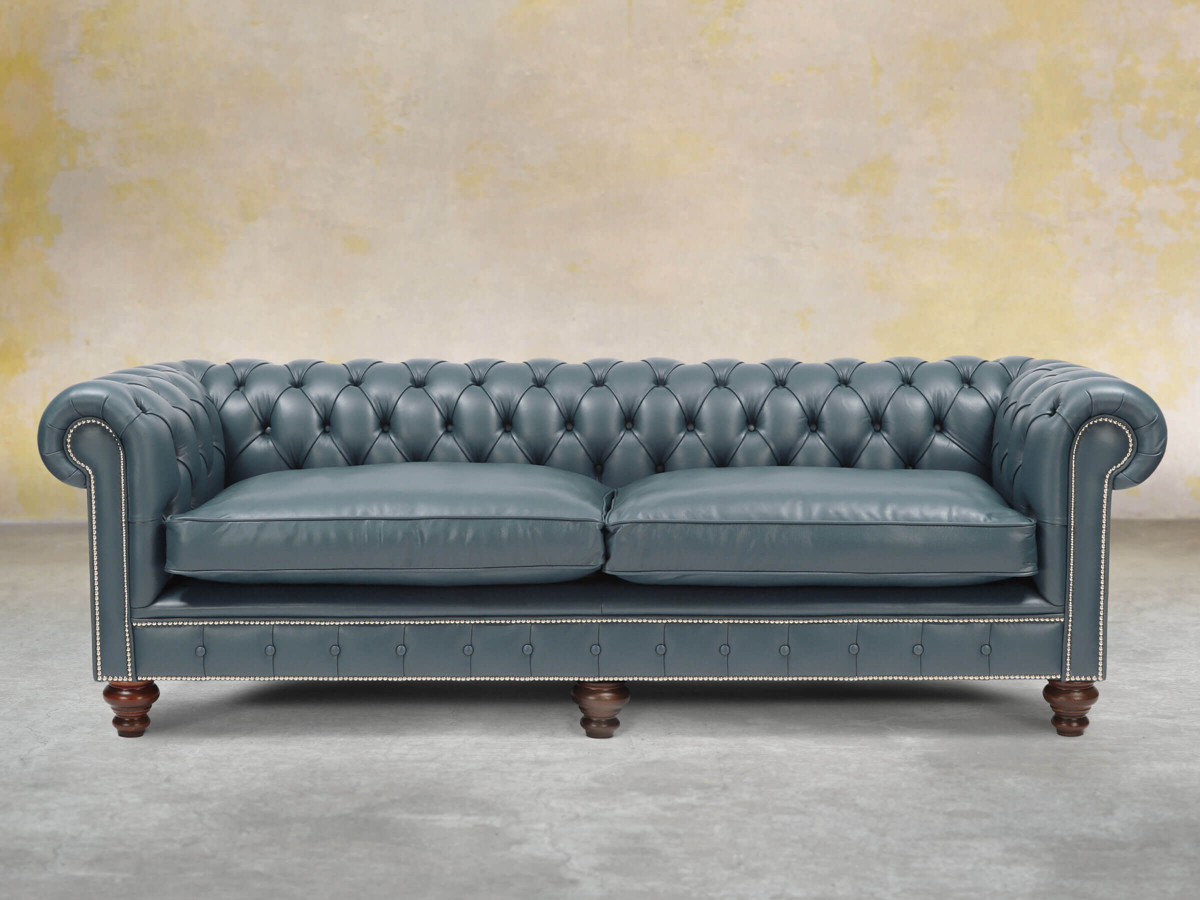 Blue Leather Chesterfield Sofa | Simply Chesterfields